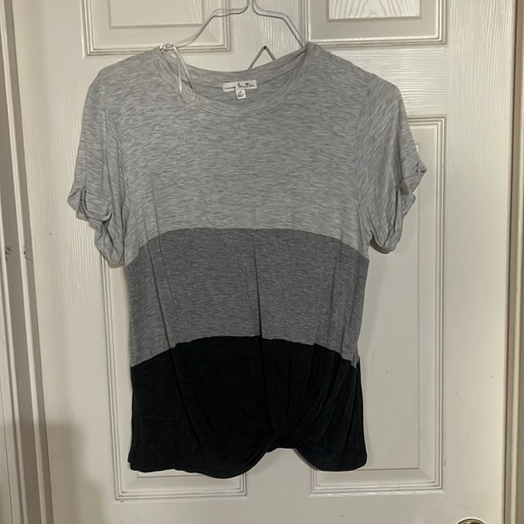 nine britton | Tops | Tri Colored Tee | Poshmark